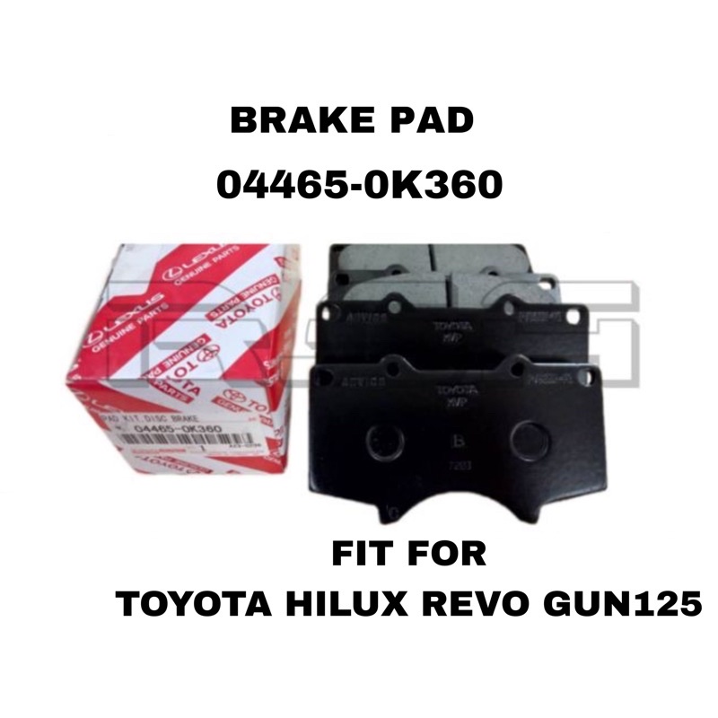 Toyota Hilux Revo Gun125 Brake Pad 04465-0K360/35290 | Shopee Malaysia