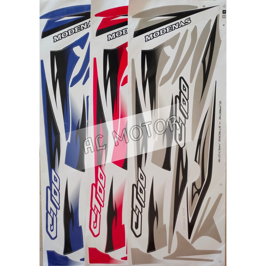 MODENAS CT100 ( 3 ) STRIPE BODY STICKER | Shopee Malaysia