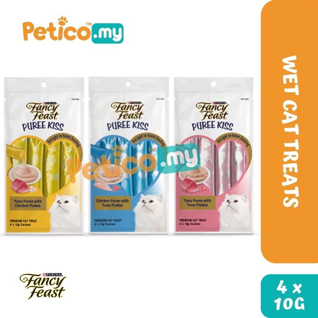 Fancy Feast Puree Kiss 4X10G Wet Cat Treat | Shopee Malaysia