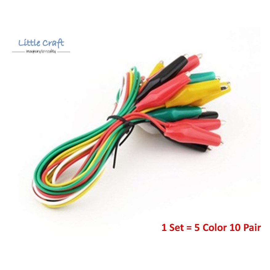 Arduino IoT Crocodile Clip Test Leads 5 Color 50cm Jumper Wires Set ...