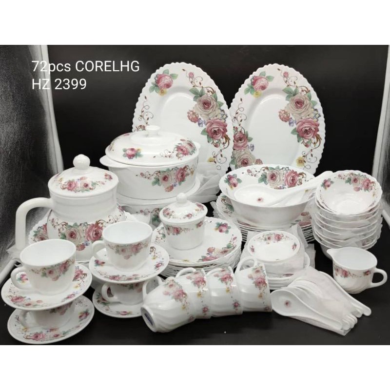 DINNER SET COREL HG 72PCS (READY STOCK) | Shopee Malaysia