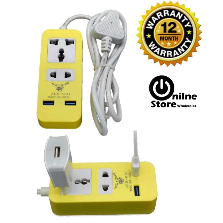 UK Extension Socket with 2 USB Ports & Universal Socket | Shopee Malaysia
