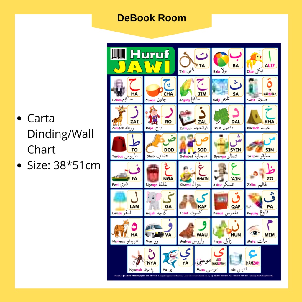 Carta Belajar / Poster Belajar : Huruf Jawi | Shopee Malaysia