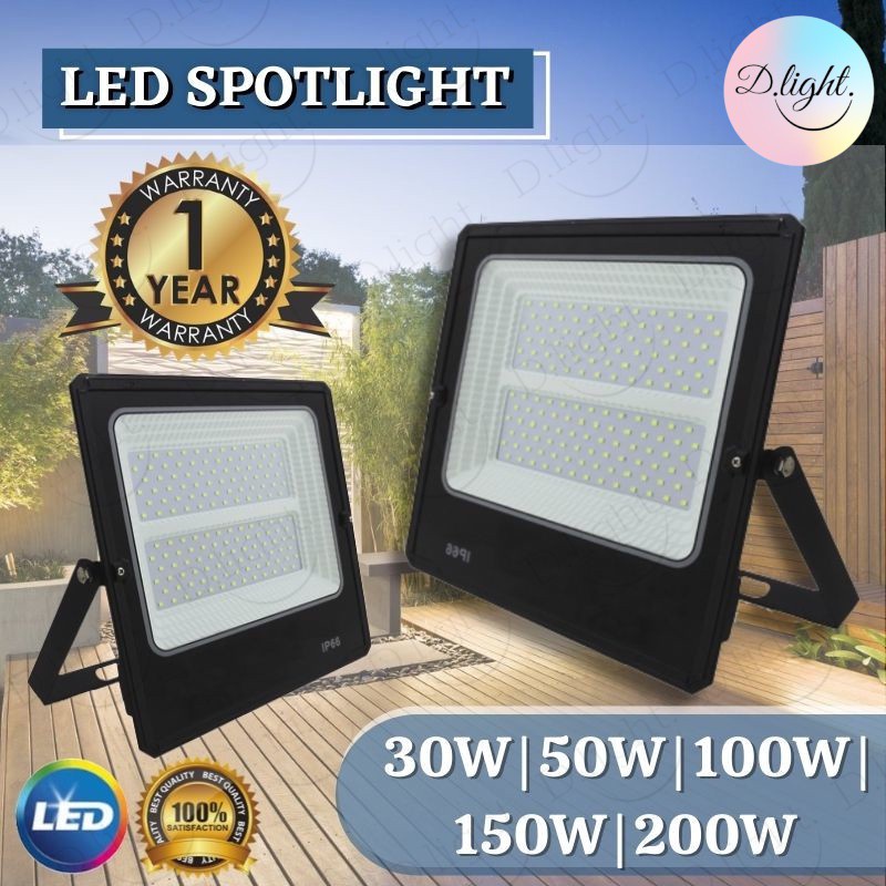 [Premium] 30W/50W/100W/150W/200W LED SPOTLIGHT DAYLIGHT 6500K IP66 ...