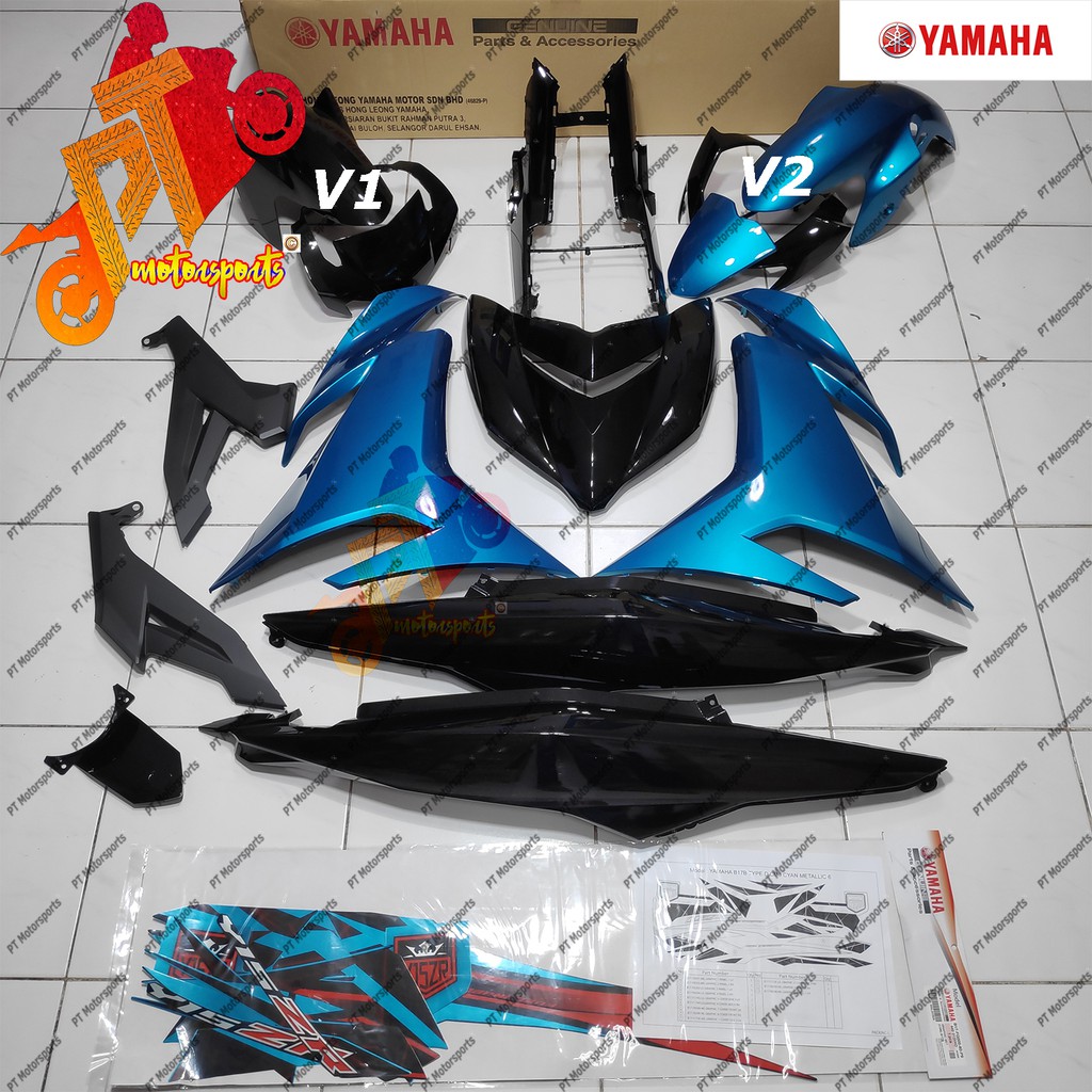 Yamaha Y15ZR Y15 V1 V2 Cover Set Cyan Black Cm6 Hijau 2021 With Sticker ...