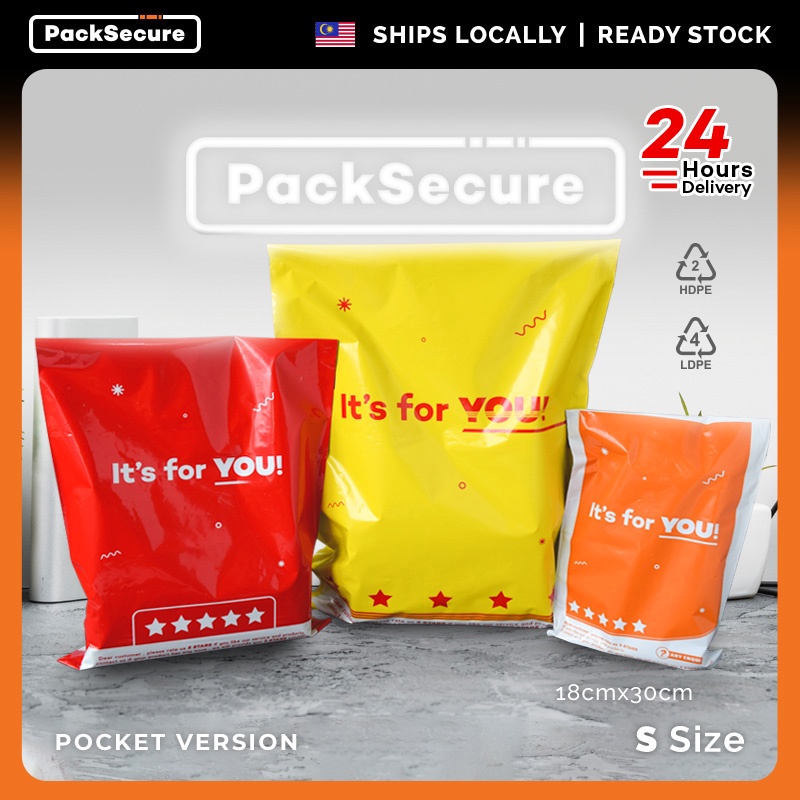 PackSecure Recyclable 100pcs S Size AWB Pocket Courier Bag / Flyer ...