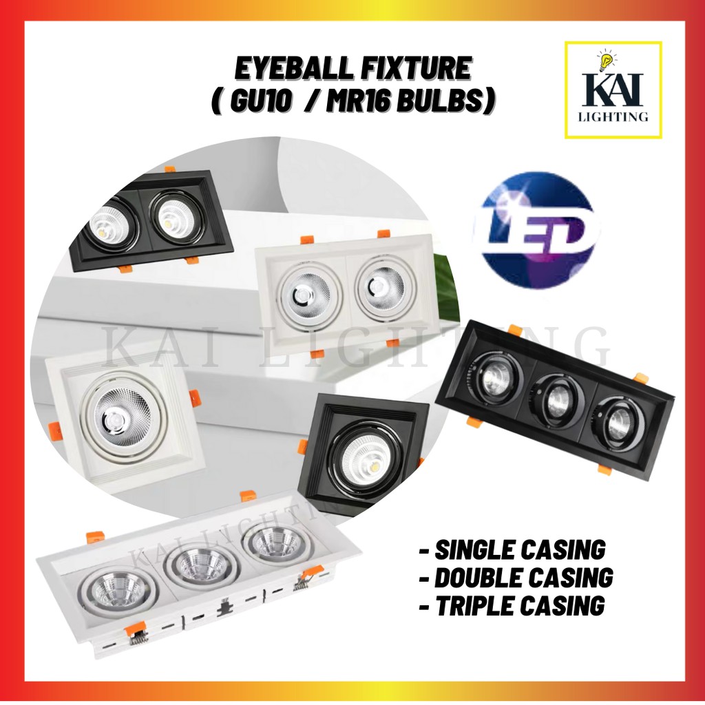 LED EYEBALL FITTING CASING BLACK/WHITE ALUMINIUM SPOTLIGHT CASING ...