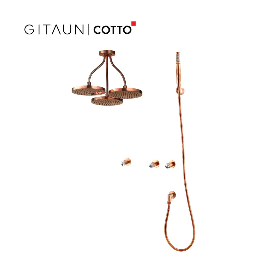 [COTTO] Concealed Mixer Stop Valve With Rain Shower & 1 Fn. Handshower ...