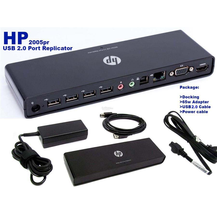 HP USB2.0 Docking Station Port Replicator 2005Pr HSTNN-IX05 681279-001 ...