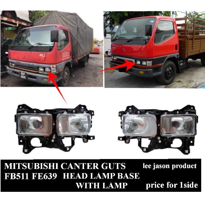 J111S06 MITSUBISHI CANTER GUTS FB511 FE639 HEAD LAMP BASE WITH HEAD ...