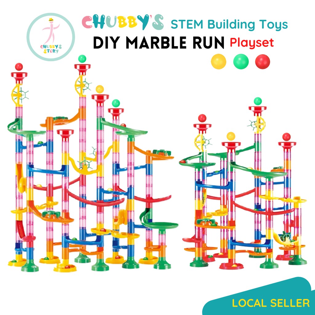 Marble Run Race Track Building Blocks - 286 Pieces - STEM Building Toy ...