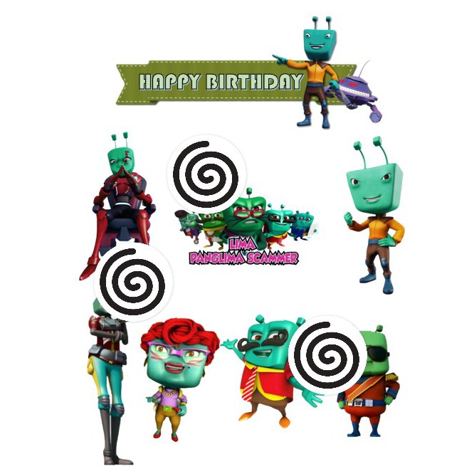 Adudu Family Hijau Boboiboy Topper Cake | Shopee Malaysia