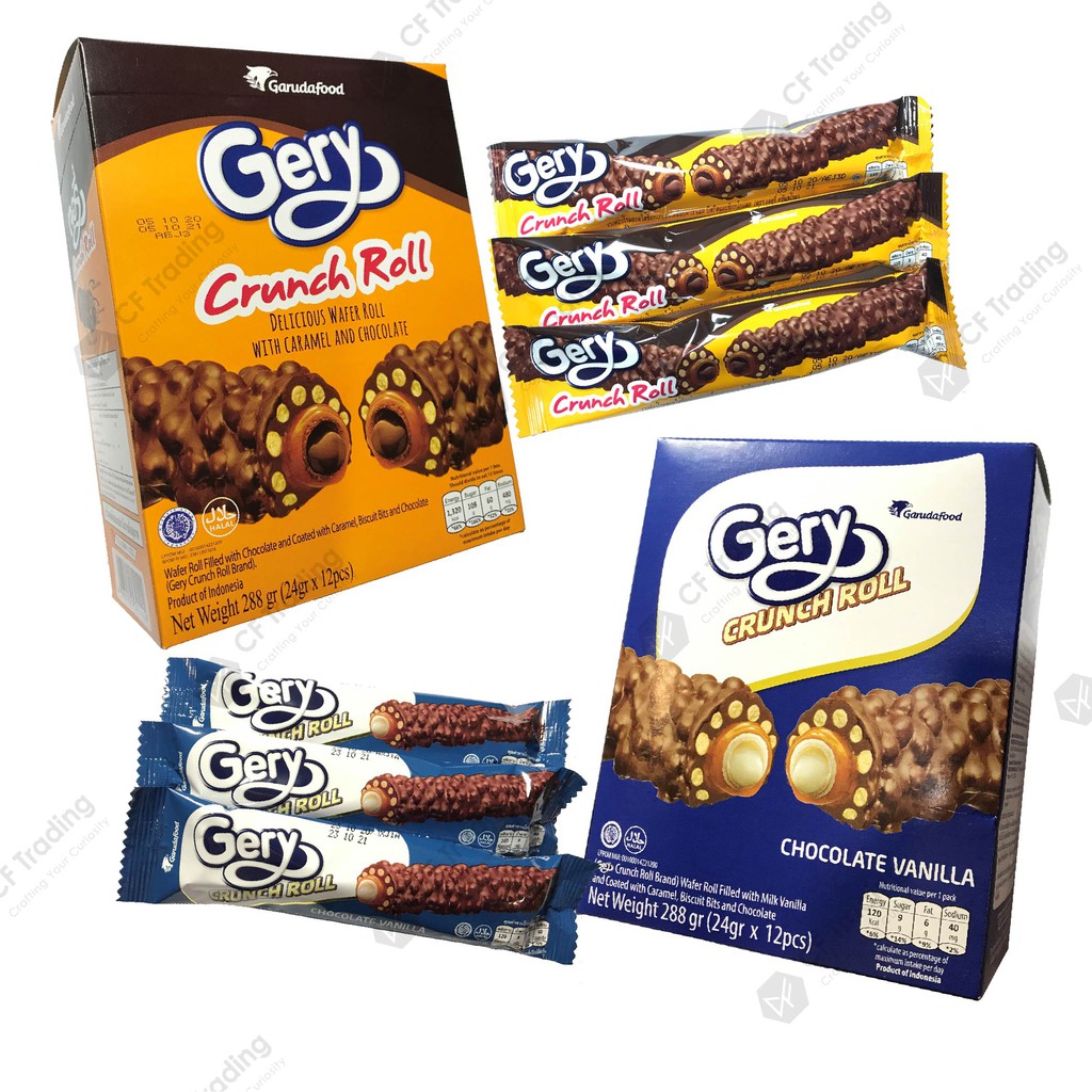 Gery Crunch Roll - Caramel Chocolate / Chocolate Vanilla - [24G x 12pcs ...