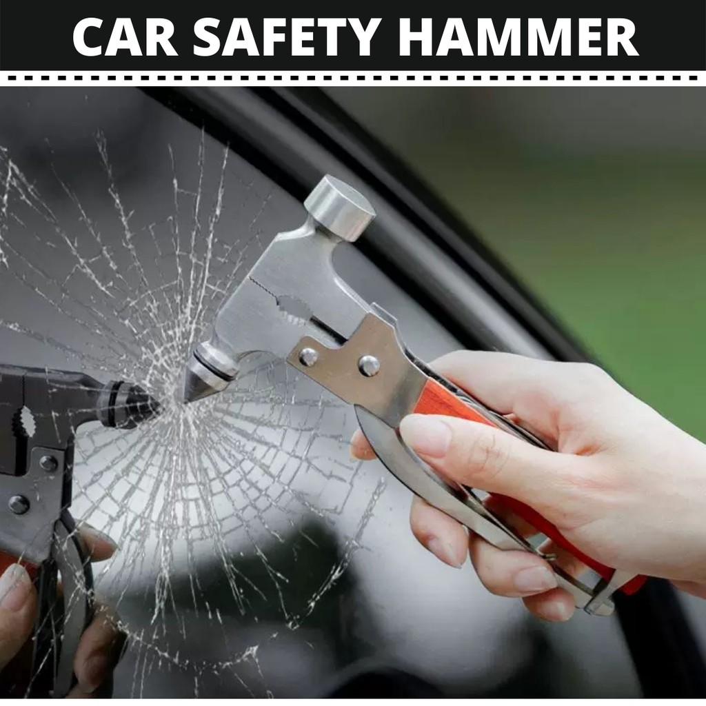 Kaizen Car Safety Hammer Car Multi-Fuction Window Breaker Glass Hammer ...