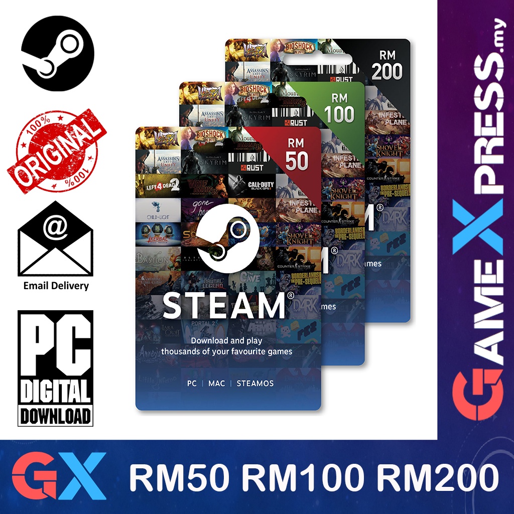 [24/7 Self Claim / Email] Steam Wallet MYR RM50 RM100 RM200 Digital Prepaid Code [GameXpress ...