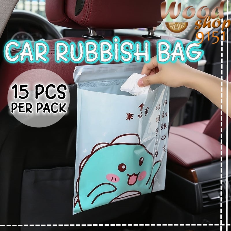 (15pcs/pack) Disposable Car Trash Bag Rubbish Stick Type Portable ...