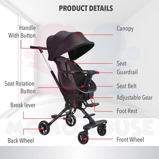 Baby Magic Stroller 360 Rotating Kids Stroller Two Way Foldable Magic ...