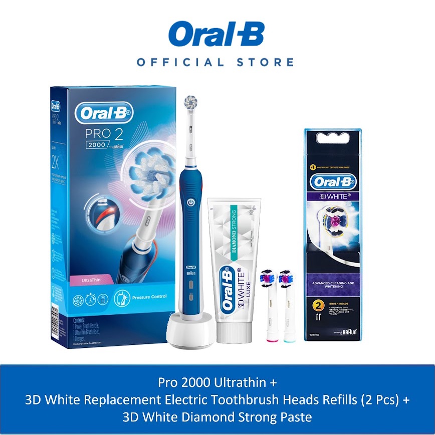 Oral-B Pro 2 2000 Ultrathin + 3D White Set | Shopee Malaysia
