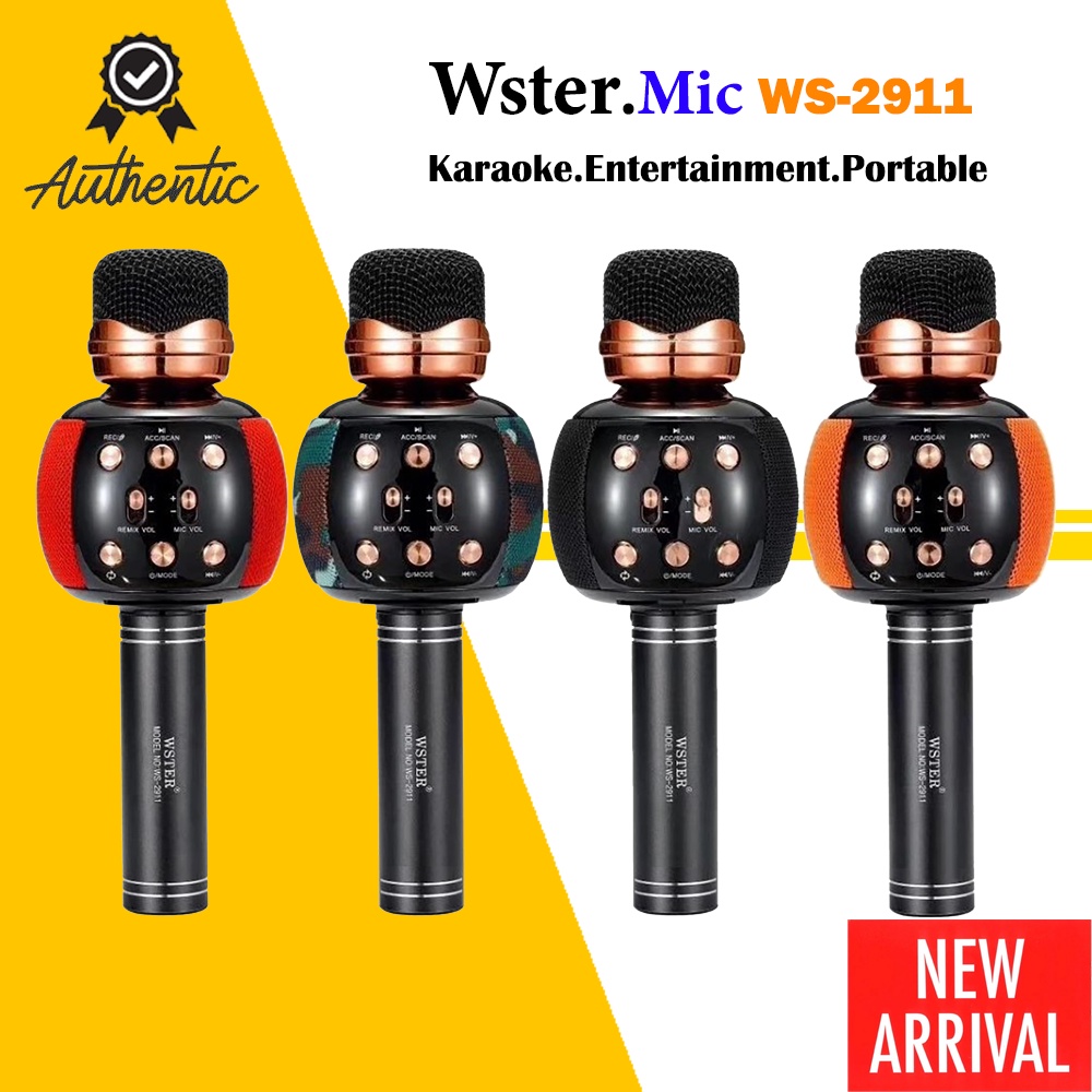 Original Wster WS2911 Professional Wireless Bluetooth Karaoke Microphone Speaker Portable Mic ...