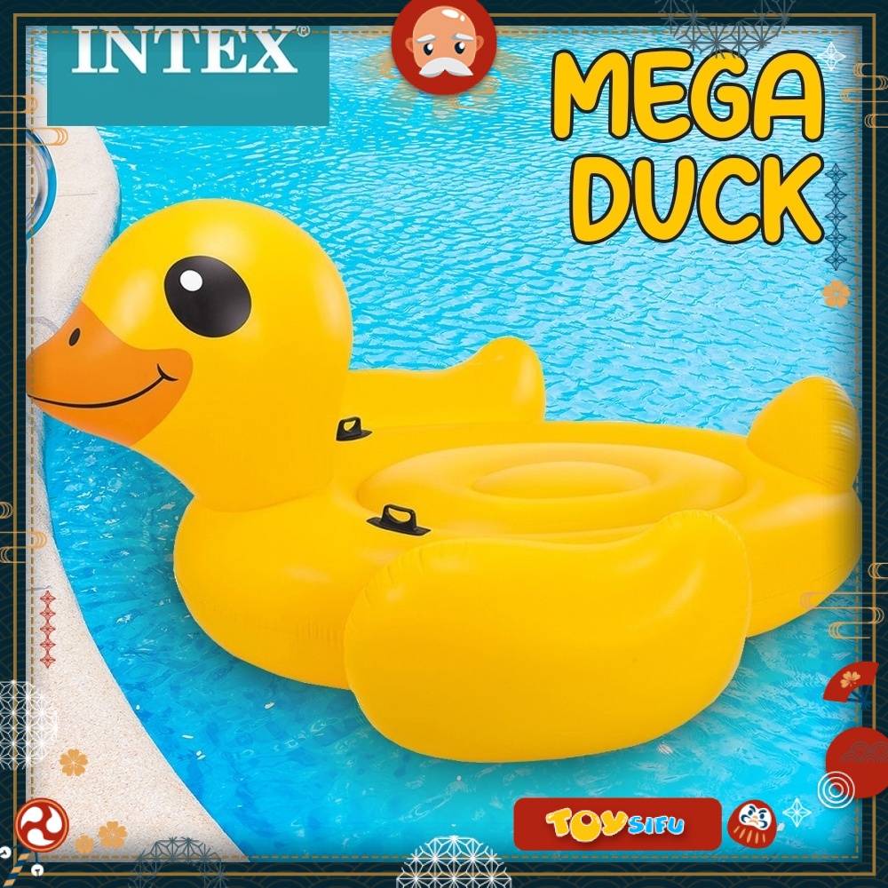 Intex 109x221cm Mega Float Yellow Duck Island Inflatable Boat IT ...