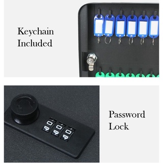Kotak Simpan Kunci 20/36 Keys Metal Wall Mount Key Box With Password ...