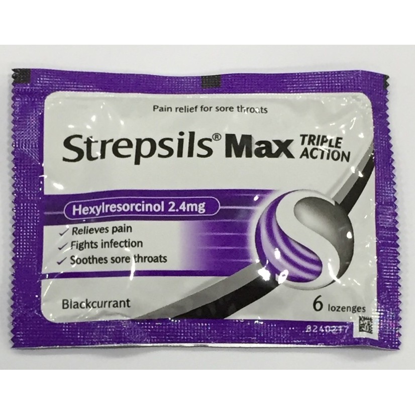 Strepsils Max Triple Action Blackcurrant 6 Lozenges X 1unit | Shopee ...