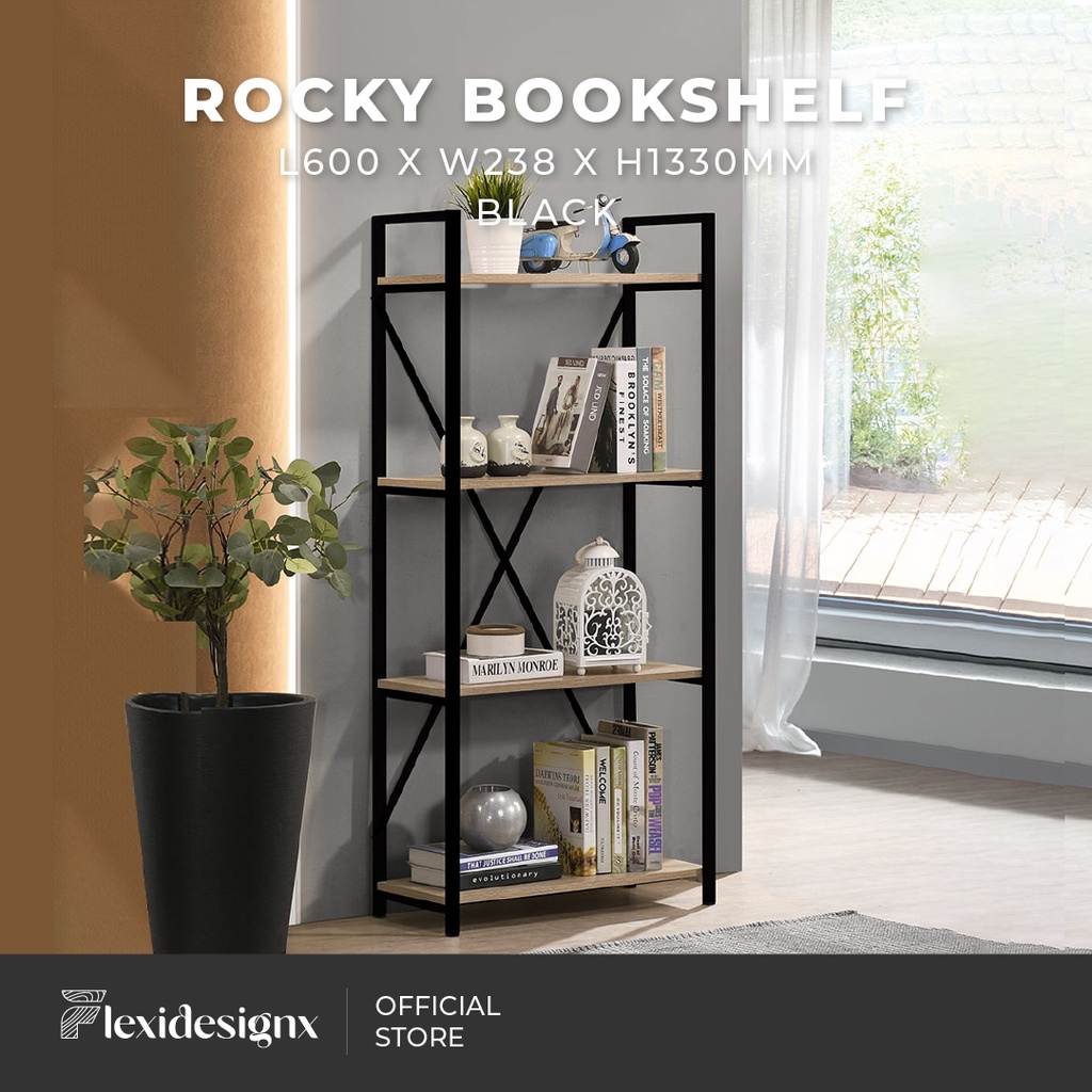 Multifunction Shelving File Bookshelf 4 Tier Rack Bookcase Storage ...