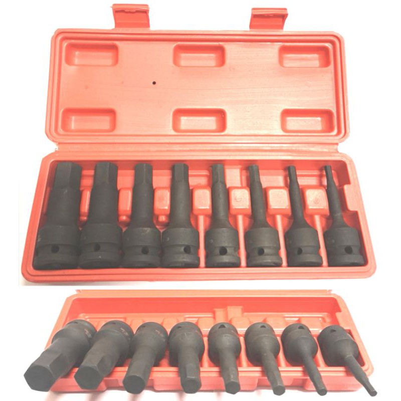 5-19mm 8pc 1/2" Impact Hex Bit Socket Set Hexagon / 1/2" Impact Allen Key Box Set / 1/2" Impact ...