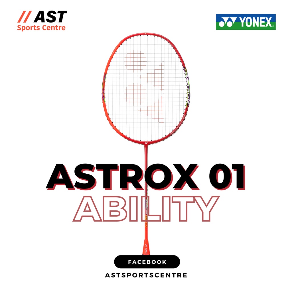 YONEX Astrox 01 Ability Badminton Rackets (Original) | Red | FREE String & Grip | Shopee Malaysia
