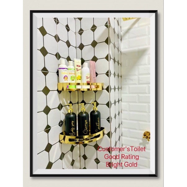 Gold Light Colour Series Shampoo Rack Corner Rack Stainless Steel 304 ...