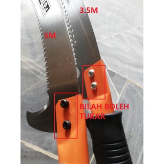 5M 5.5M PANYI EXTENSION TELESCOPIC PRUNE SAW RAMBUTAN CUTTER PRUNING ...
