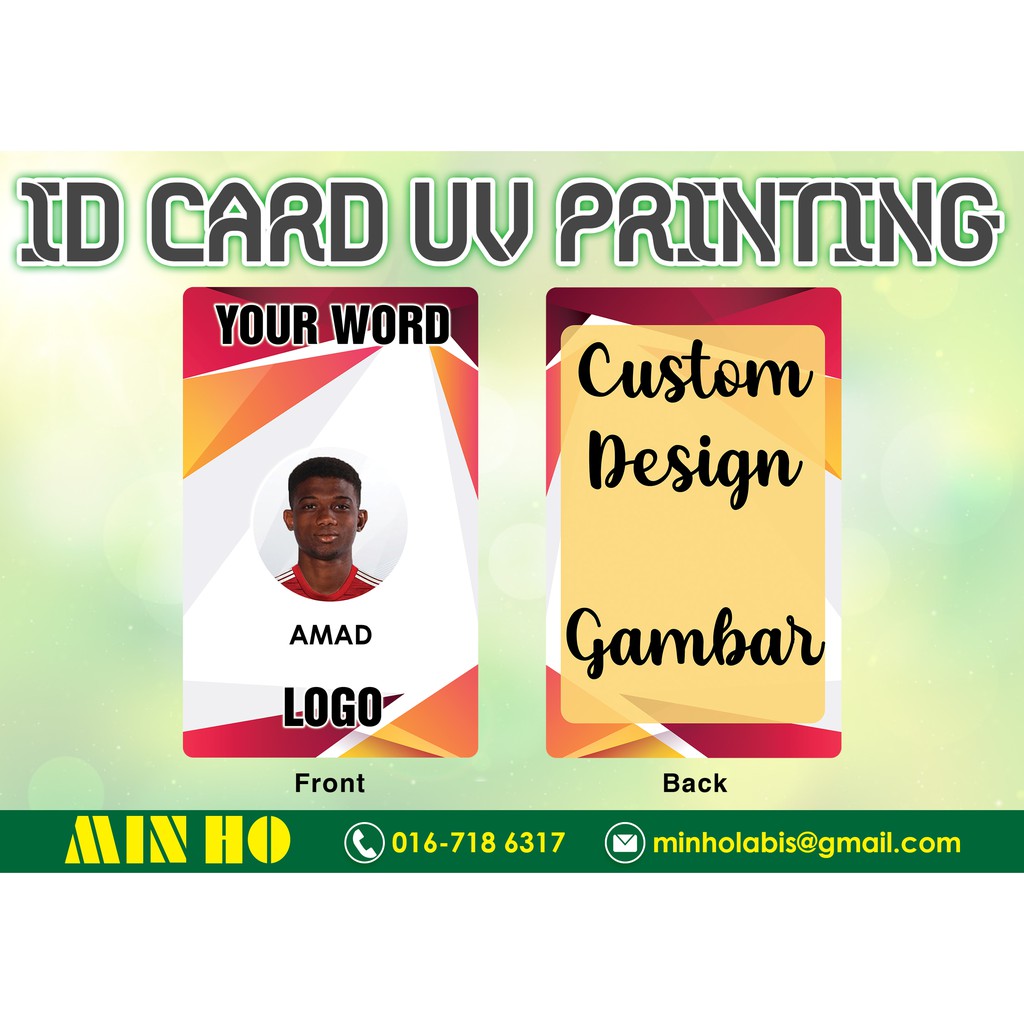ID Card UV Printing (Custom Design) Card Printing - Certificate to Card ...