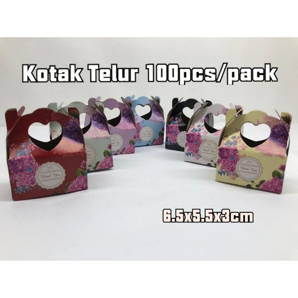 100PCS Kotak Doorgift Kotak Telur Sumi Jajan Goodies 3x5.5x6.5cm ...