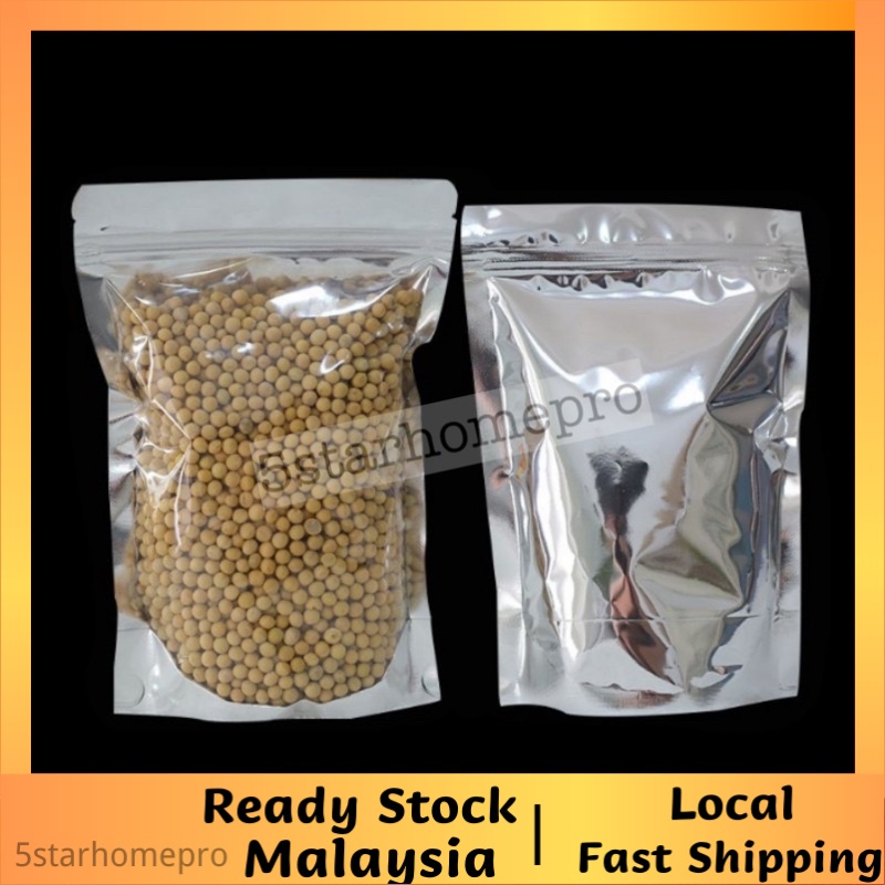 50pcs Aluminium Foil Zip lock Bag Aluminium Stand Zip lock Bag Semi ...