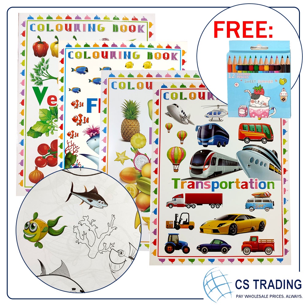 [FREE Color Pencil] Colouring Book Kids Coloring Book Buku Mewarna ...
