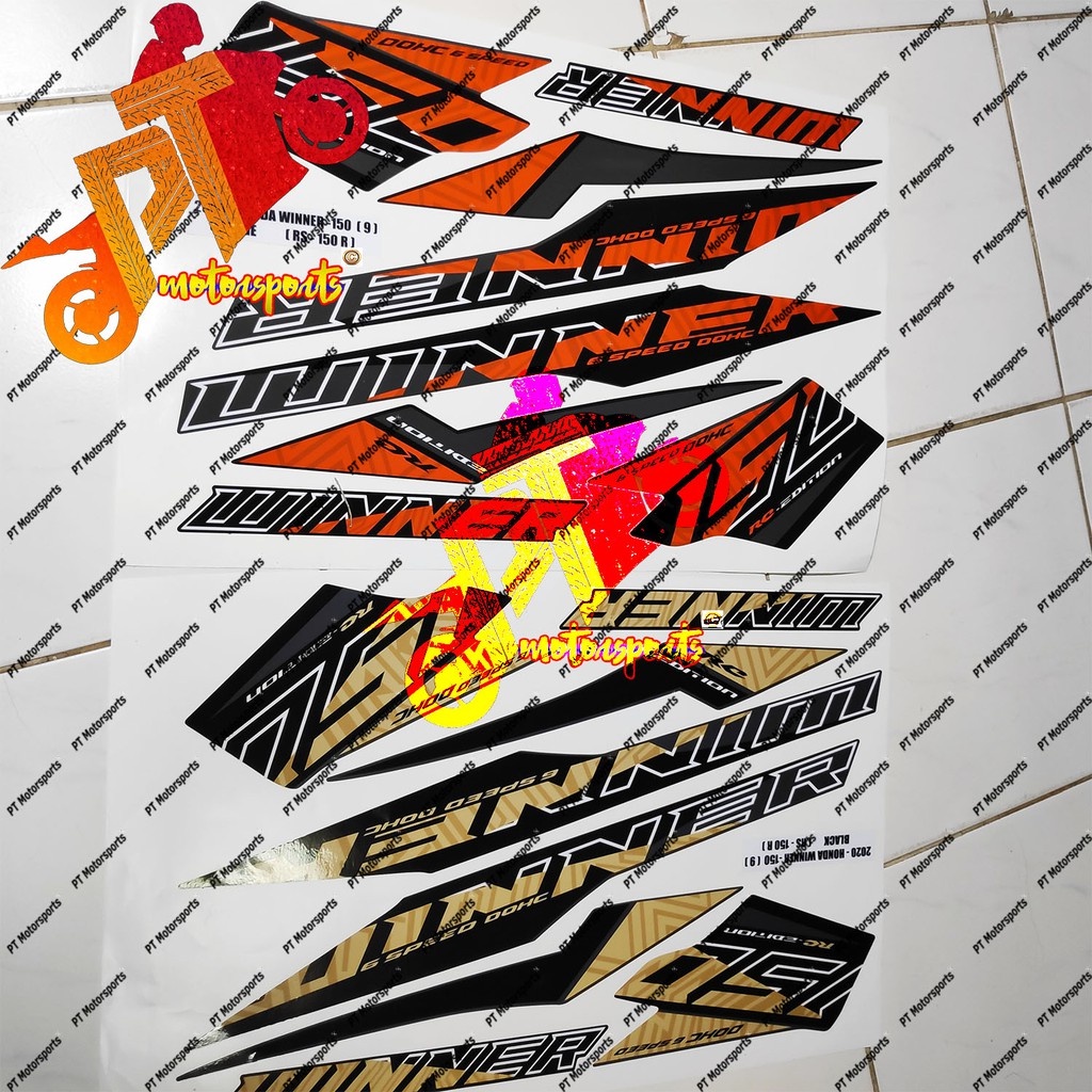 Honda Rs150 Winner STICKER Black Orange Red Green Cyan Blue 9 | Shopee ...