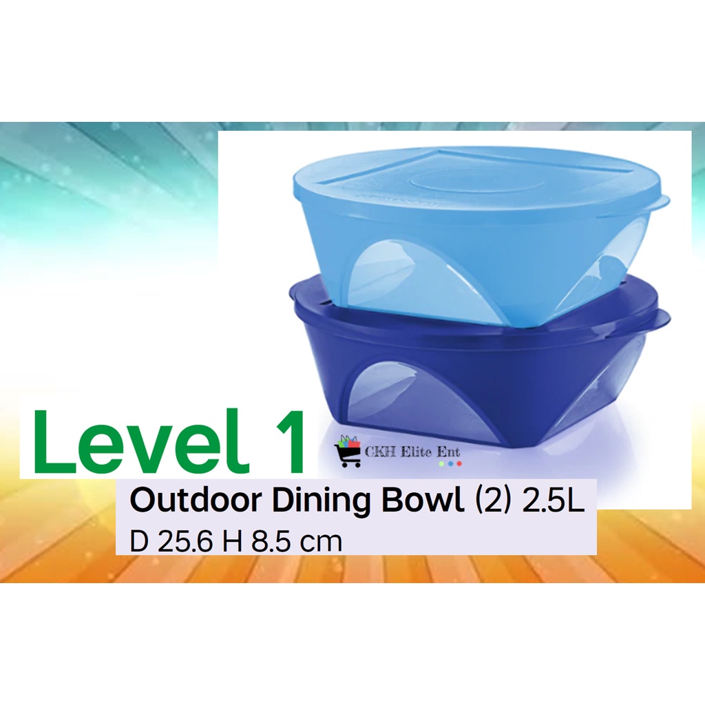 Tupperware Outdoor Emerald Dining Bowl 2.5L/1.5L/4.3L (2 pieces ...