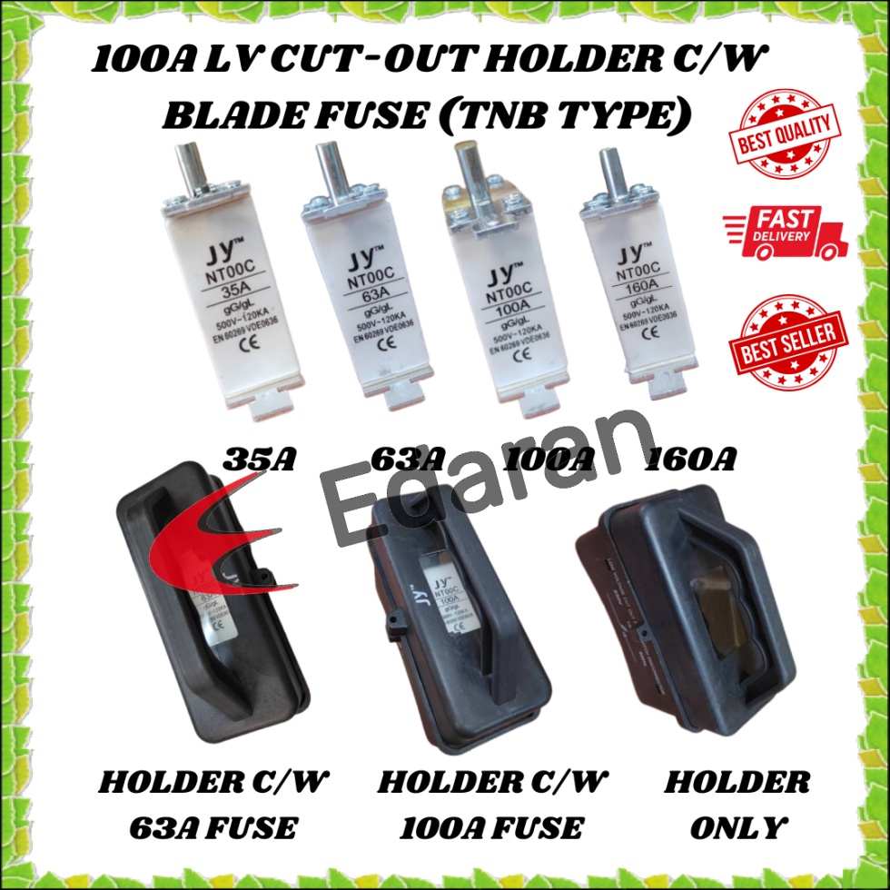 TNB TYPE LV CUT-OUT HOLDER C/W BLADE FUSE - (63A AND 100A) | Shopee ...