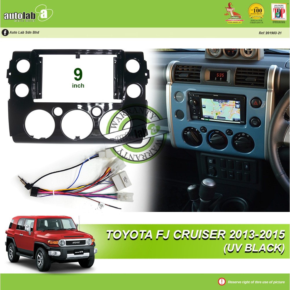 Android Player Casing 9" Toyota FJ Cruiser 2013-2015 (UV Black) with ...
