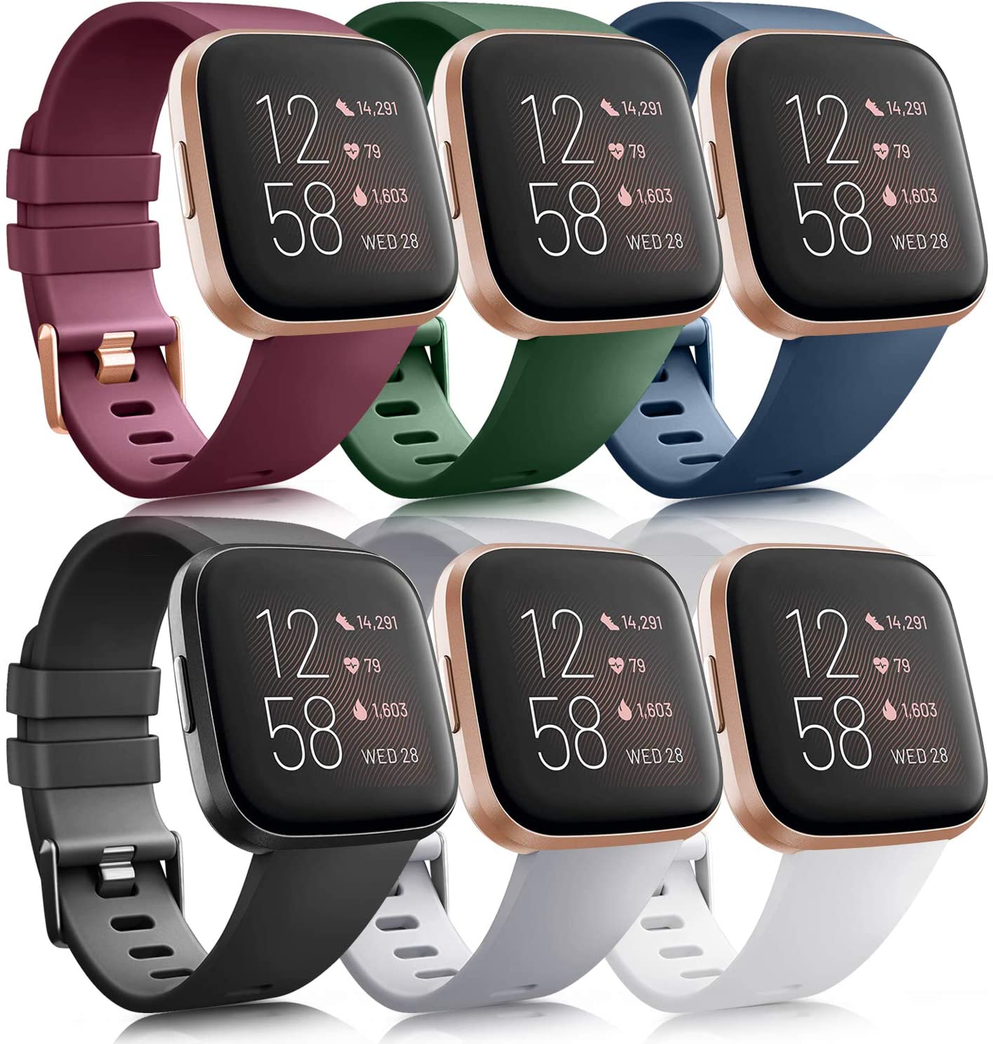 Fitbit Versa 2 strap Bands ,Fitbit Versa Lite Band Strap/Versa2/Versa/ Versa SE Silicone Straps ...