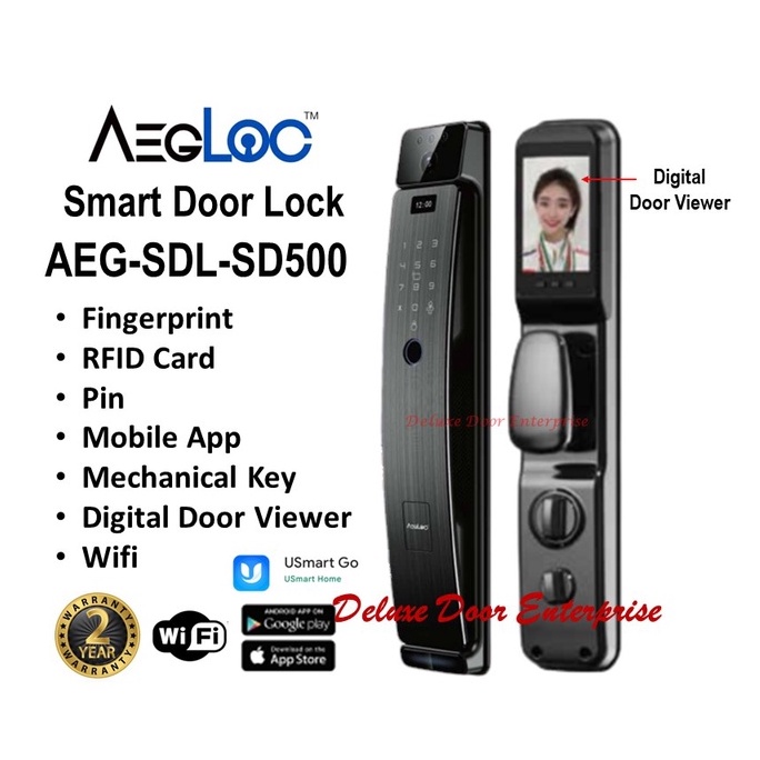 AEGLOC Smart Door Lock SD500 / Smart Lock/ Digital Door Lock / Digital ...