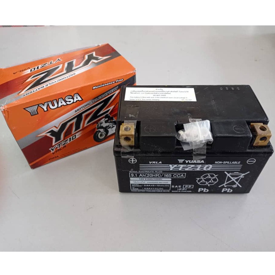 YUASA BATTERY BATERI YTZ10 BATTERY YTZ 10 BATERI ZX10 MT07 MT09 VULCAN ...