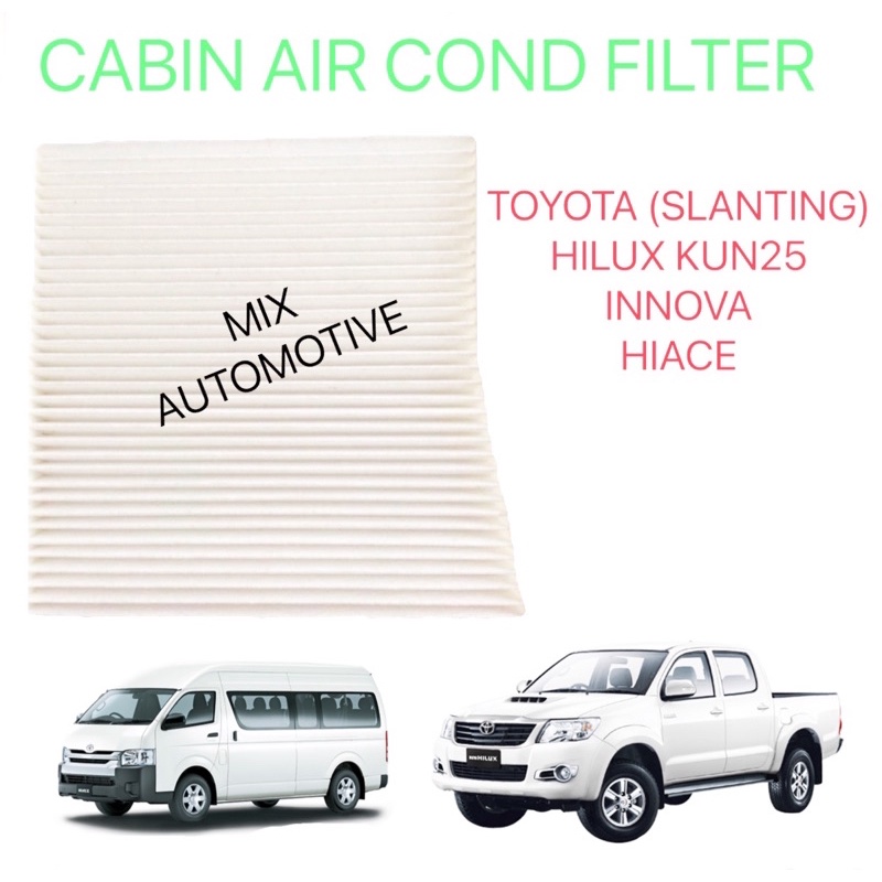 AIR COND CABIN FILTER - TOYOTA HILUX ( Curve ) ( SLANTING ) HILUX KUN25 ...