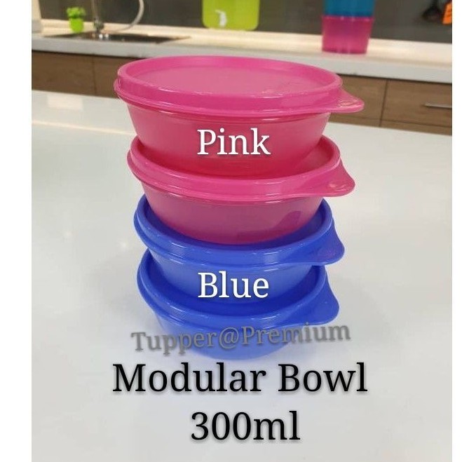 (Ready Stock)Tupperware modular bowls 300ml 1Set 2pcs (Pink or blue ...
