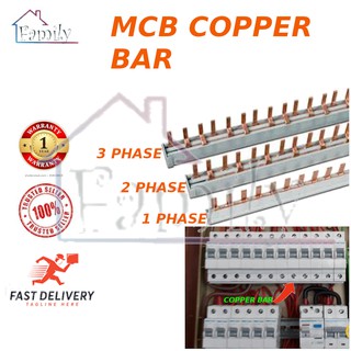 Single Phase MCB Copper Bar / MCB Copper Bus Bar with PVC Insulated ...
