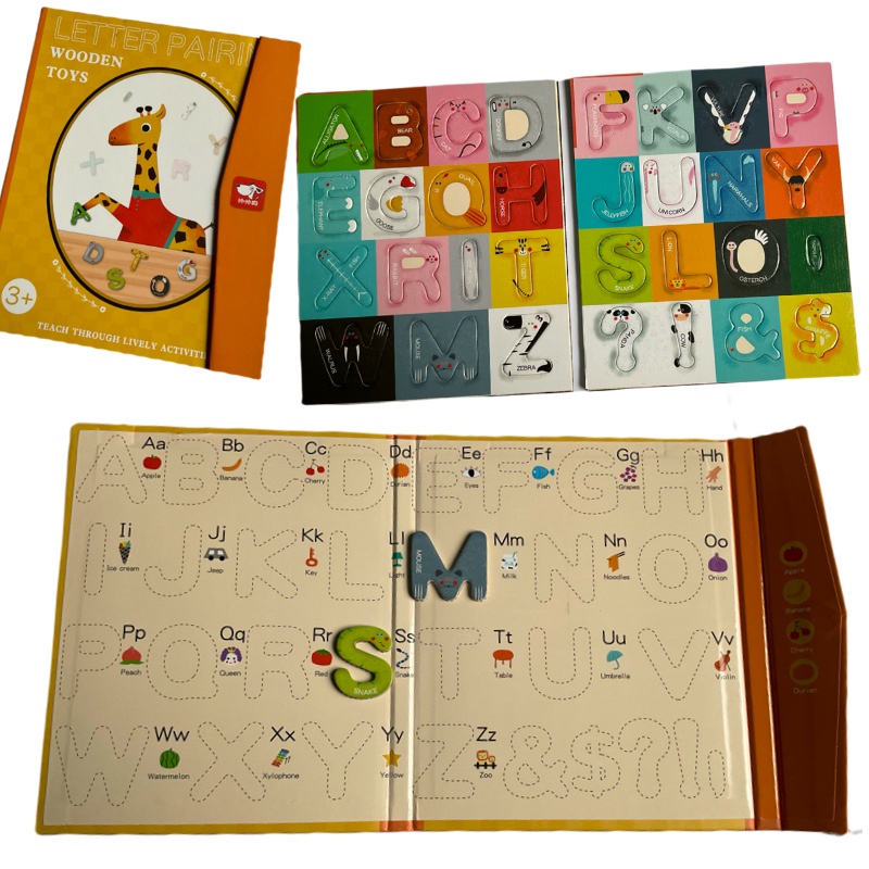 Magnetic wooden ABC pad belajar ABC Puzzle Alphabet Puzzle Mengenal ...