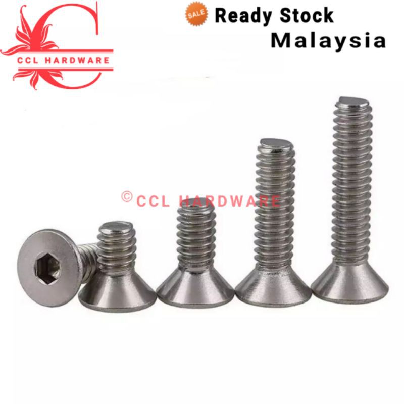 M4 M5 M6 M8 Csk Flat Head Countersunk Head Stainless Steel A2-304 Alloy ...