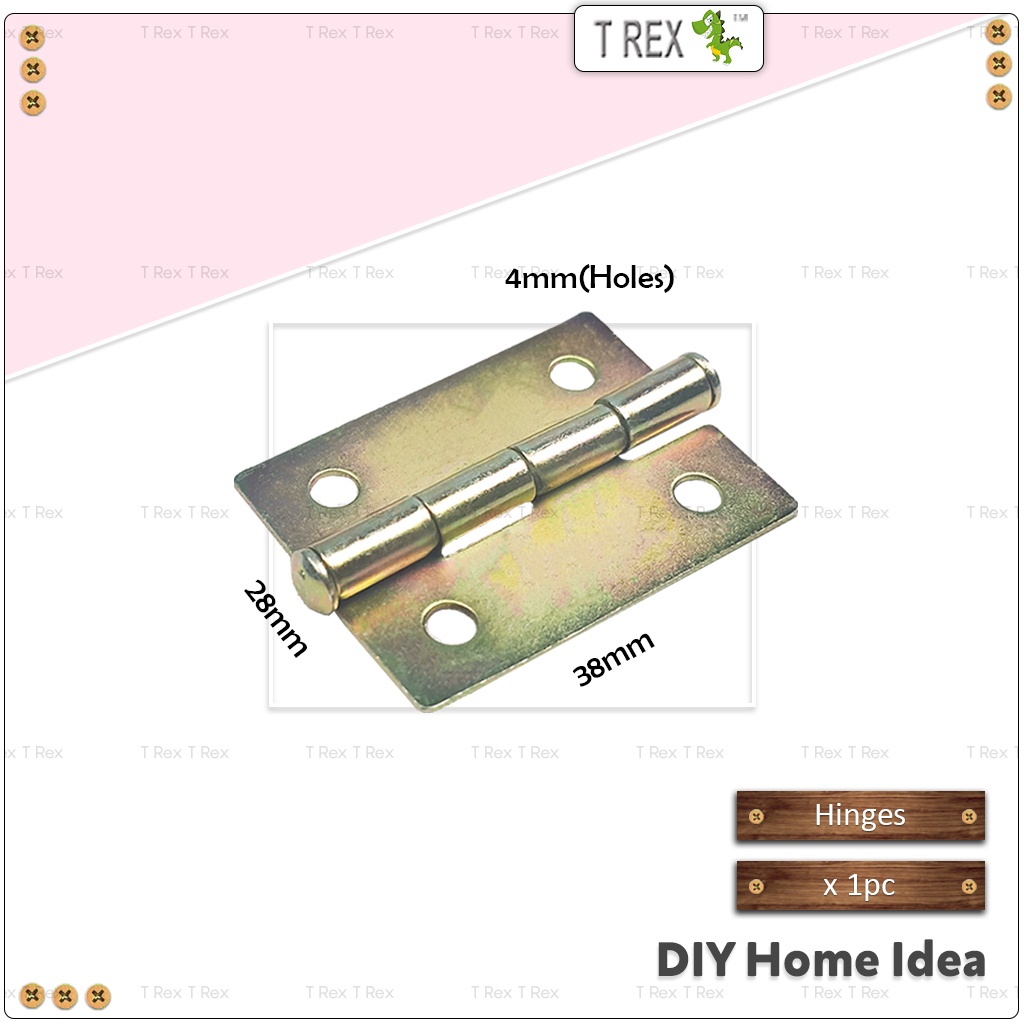 T Rex DIY 1.5 Inch Furniture Hinge / Engsel Perabot (Rainbow) | Shopee ...