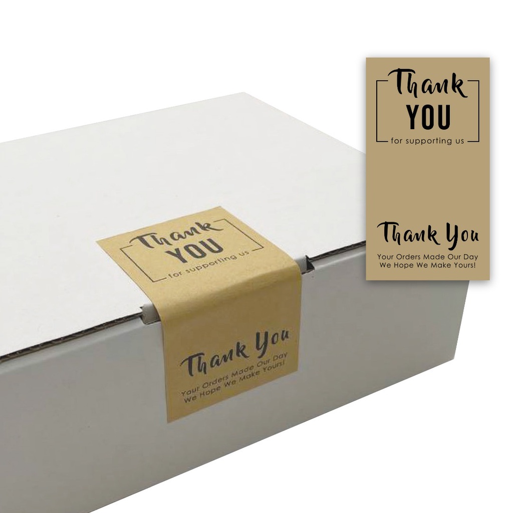 Thank You Sticker Packing Sticker Brown/White Sticker (Only For Add On ...