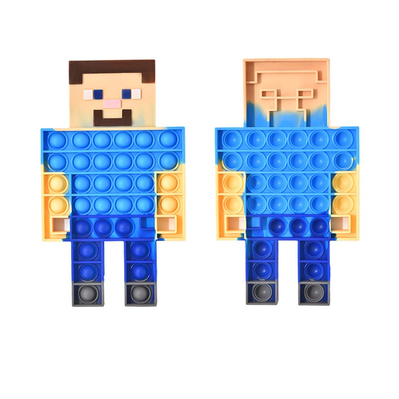 Big Size Minecraft Pop It Fidget My World Steve Pop It Stress Relief ...